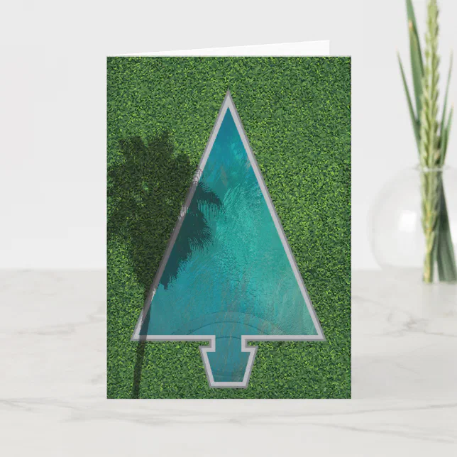 Palm Springs Christmas Tree Pool Holiday Card | Zazzle
