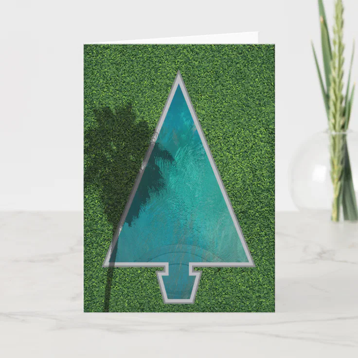 Palm Springs Christmas Tree Pool Holiday Card | Zazzle