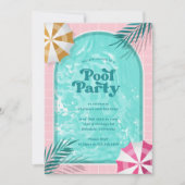 Palm Springs Summer Pool Party Pink Birthday Invitation | Zazzle