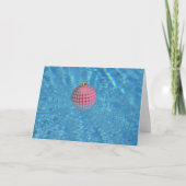 Palm Springs Xmas Ornament in Swimming Pool Holiday Card | Zazzle