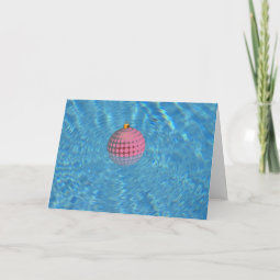 Palm Springs Xmas Ornament in Swimming Pool Holiday Card | Zazzle