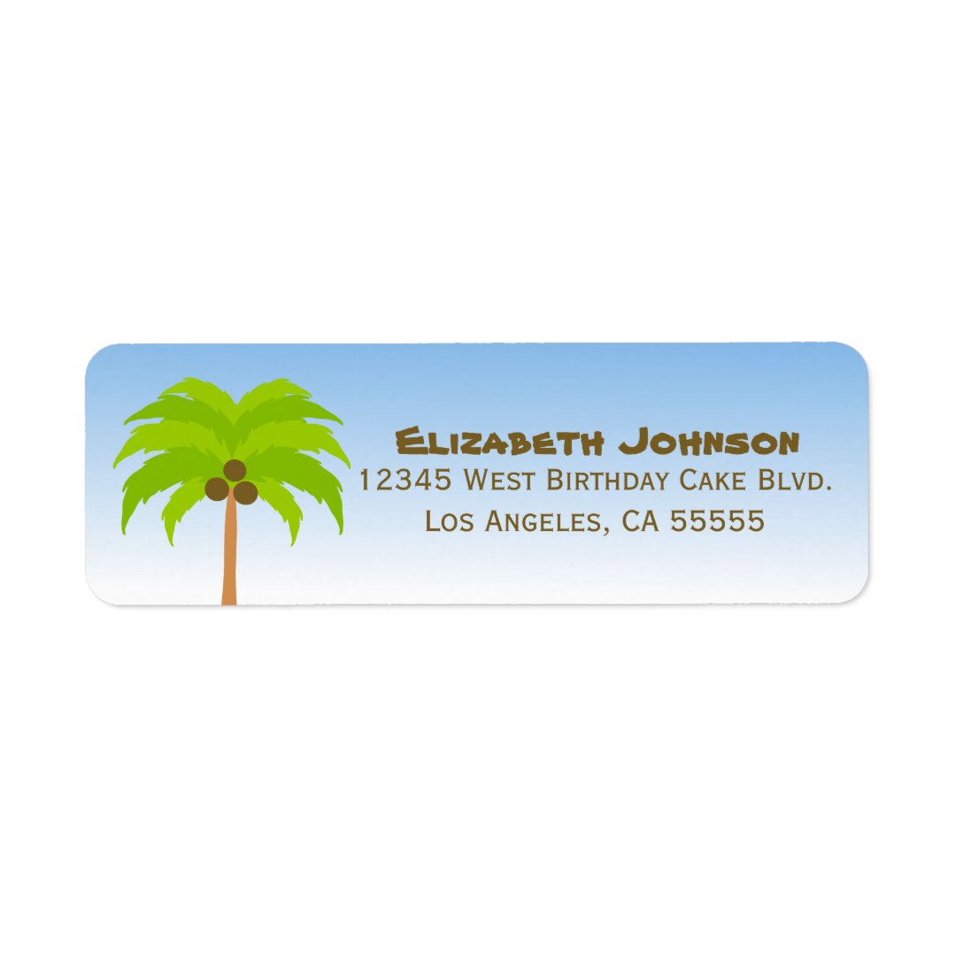 Palm Tree Address Label | Zazzle