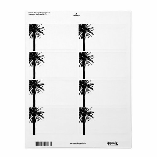 Palm tree address labels for beach weddings | Zazzle