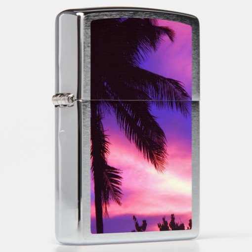 Palm Tree at Sunset Zippo Lighter | Zazzle
