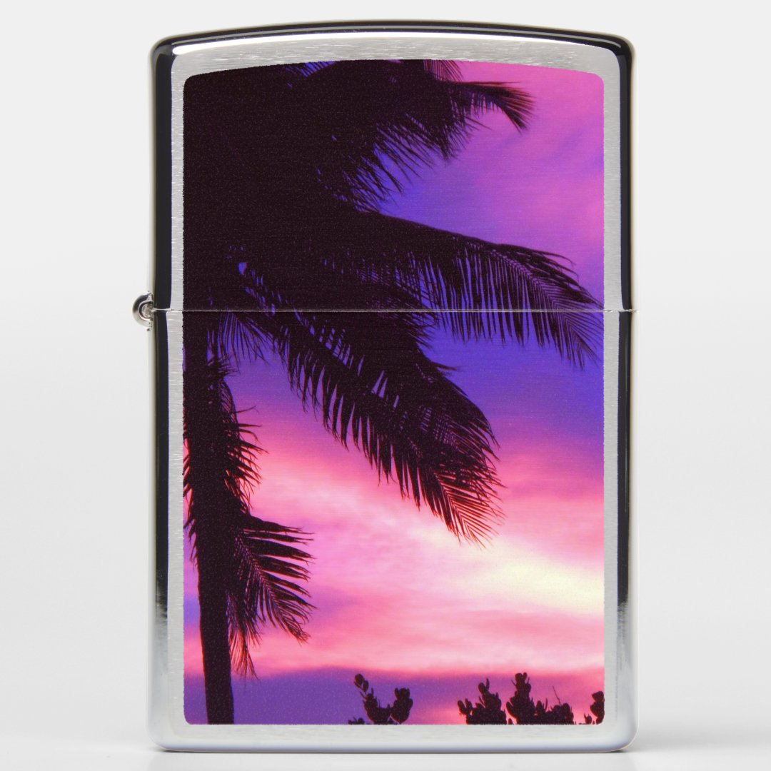 Palm Tree at Sunset Zippo Lighter | Zazzle