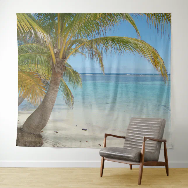 Palm Tree Beach Scenic Ocean Landscape Backdrop | Zazzle