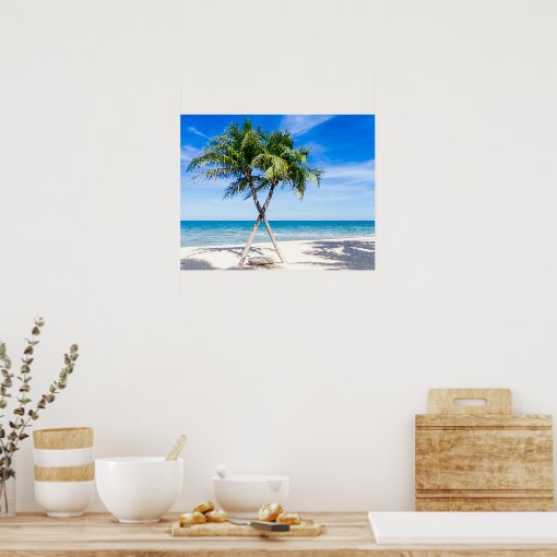 Palm tree beach tropical summer photo poster | Zazzle