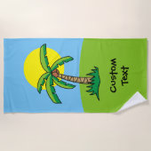 Palm Tree Cartoon Beach Towel | Zazzle