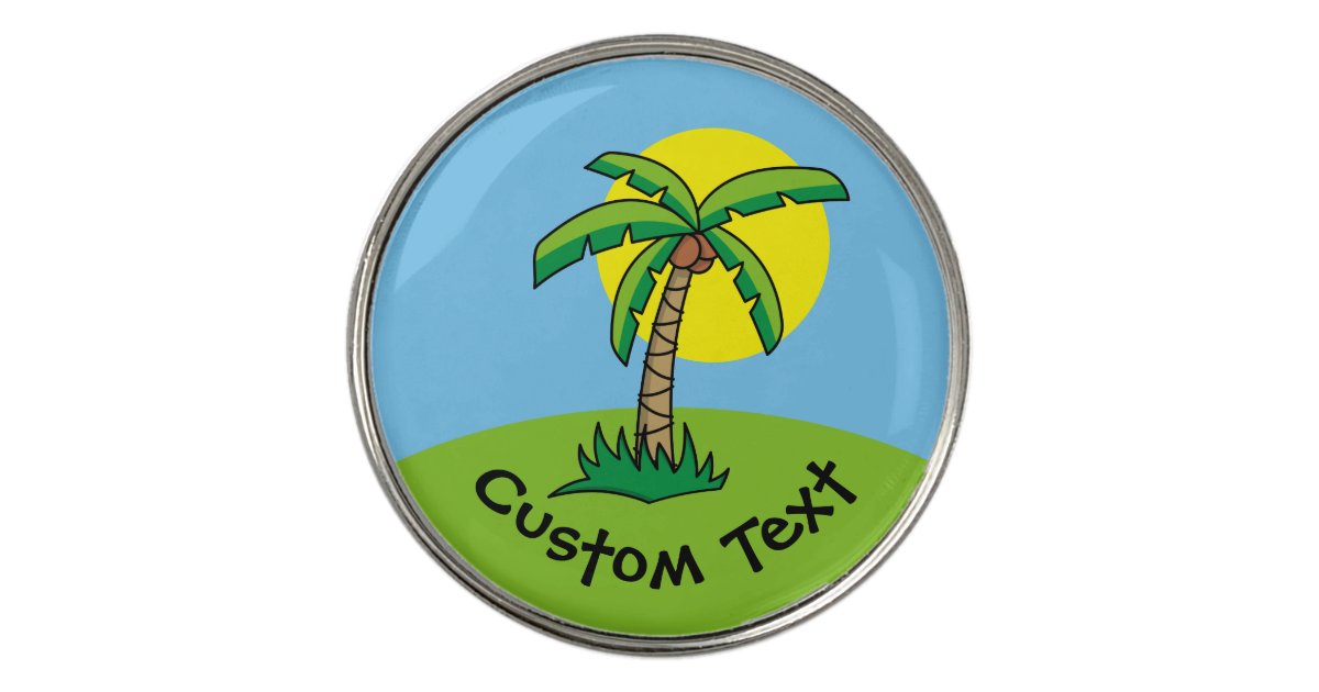 Palm Tree Cartoon Golf Ball Marker | Zazzle