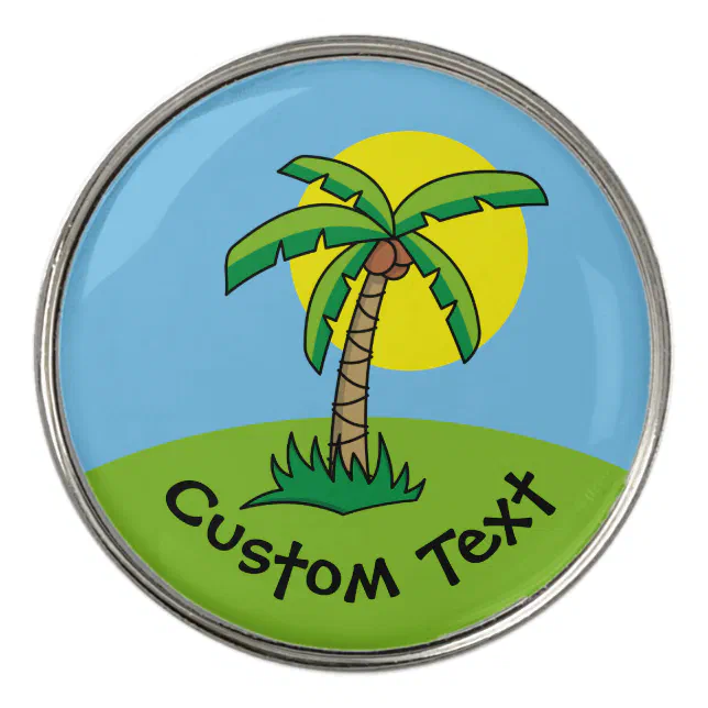 Palm Tree Cartoon Golf Ball Marker | Zazzle