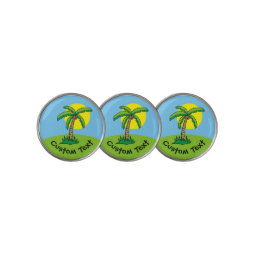 Palm Tree Cartoon Golf Ball Marker | Zazzle