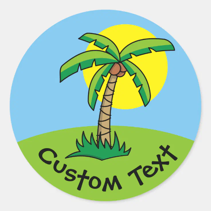 Palm Tree Cartoon Sticker | Zazzle