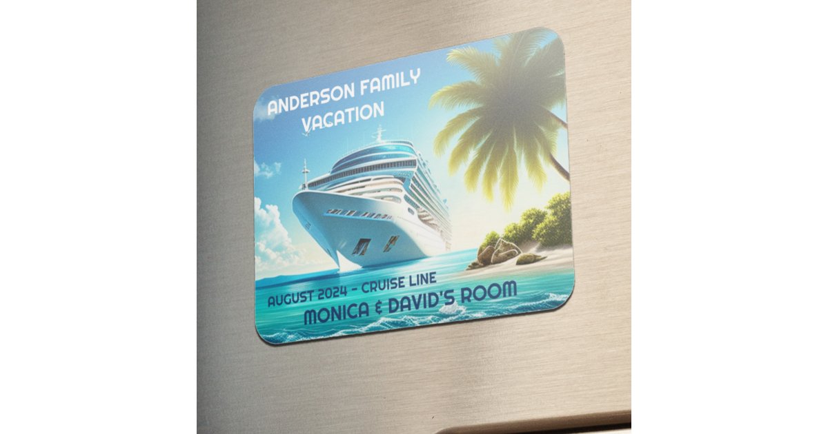 Palm Tree Cruise Ship Ocean Family Vacation Magnet | Zazzle