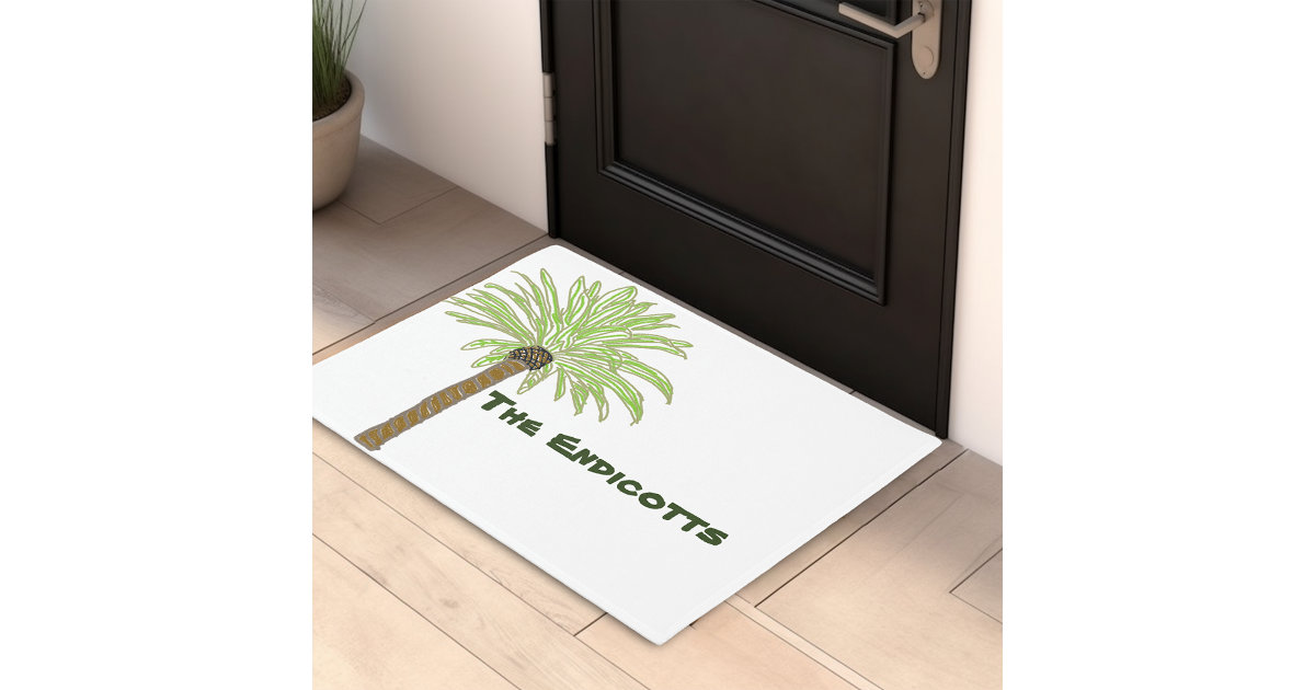 Palm Tree Drawing Doormat | Zazzle