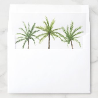 Palm Tree Envelope Liner for Tropical Wedding | Zazzle