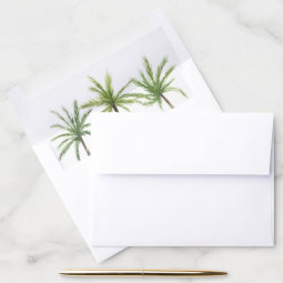 Palm Tree Envelope Liner for Tropical Wedding | Zazzle