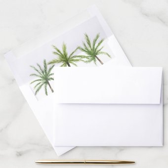 Palm Tree Envelope Liner for Tropical Wedding | Zazzle