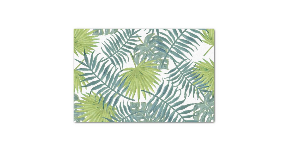 Palm Tree Fronds Painting Hawaiian Tissue Paper | Zazzle