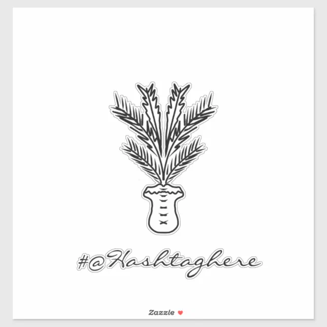 Palm Tree Hand Drawn Name Script Car Sticker | Zazzle