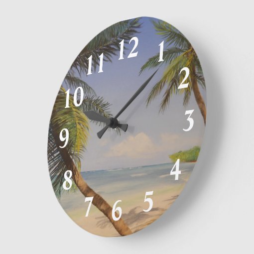 Palm Tree Large Clock | Zazzle