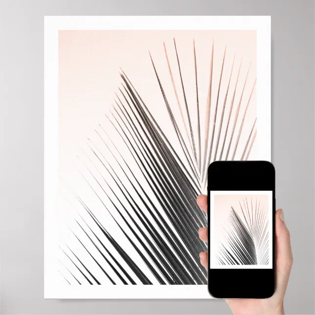 Palm Tree Leaf Poster | Pink 8x10 | Zazzle