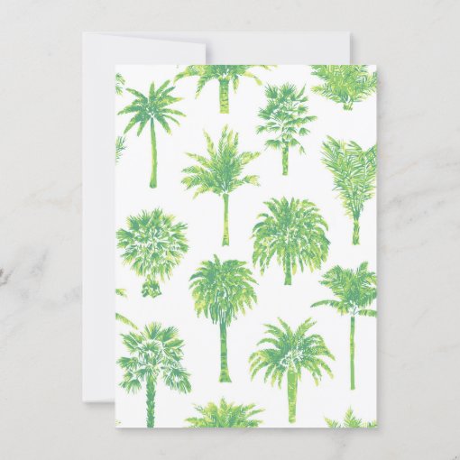 Palm Tree Monogrammed Stationary Invitation | Zazzle