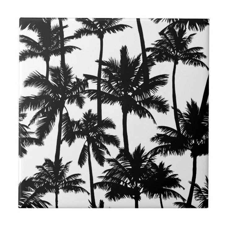 Palm Tree Pattern Ceramic Tile | Zazzle