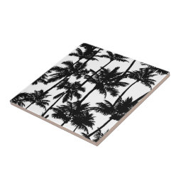 Palm Tree Pattern Ceramic Tile | Zazzle