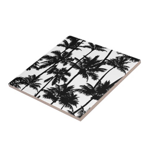 Palm Tree Pattern Ceramic Tile | Zazzle