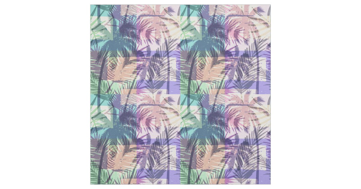 Palm Tree Pattern fabric | Zazzle