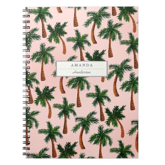 Palm Tree Print Custom Notebook | Zazzle.com