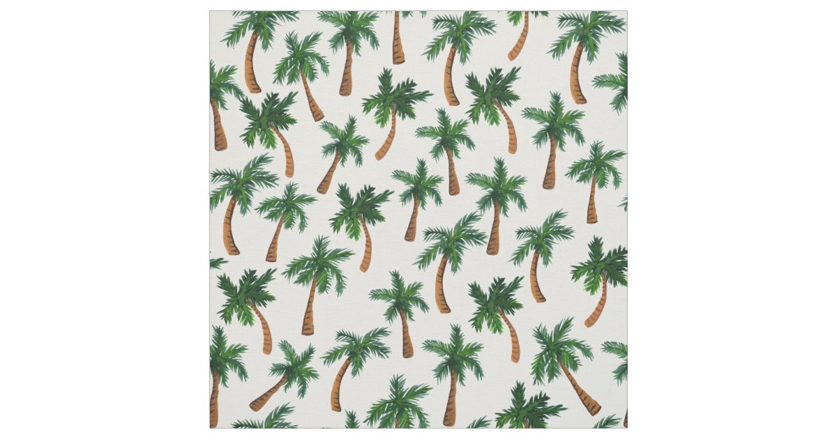 Palm Tree Print Fabric | Zazzle