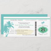 Palm Tree Puerto Rico Boarding Pass Wedding Invitation | Zazzle