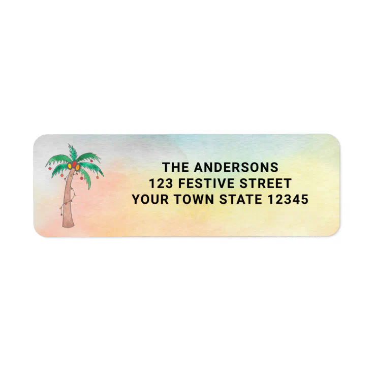 Palm Tree return address Label | Zazzle