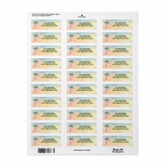 Palm Tree return address Label | Zazzle