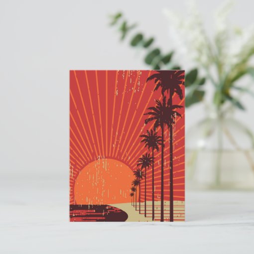 Palm Tree Row Postcard | Zazzle