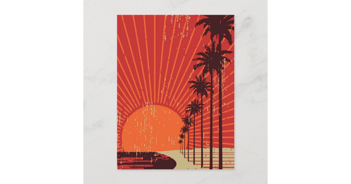 Palm Tree Row Postcard | Zazzle