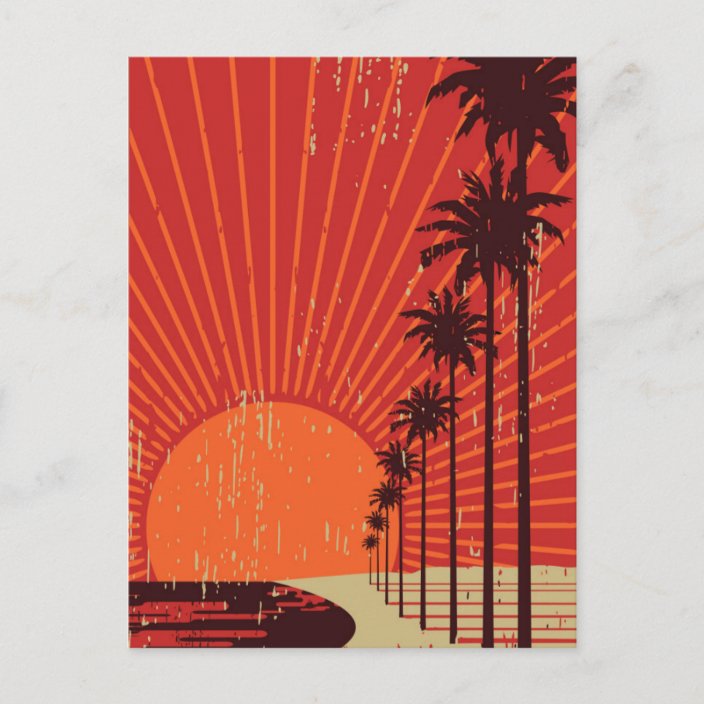 Palm Tree Row Postcard | Zazzle.com