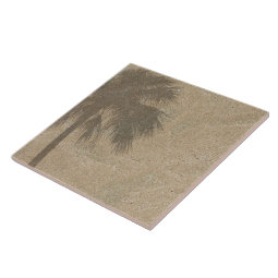 Palm Tree Shadow on Beach Sand Background - Palms Tile | Zazzle