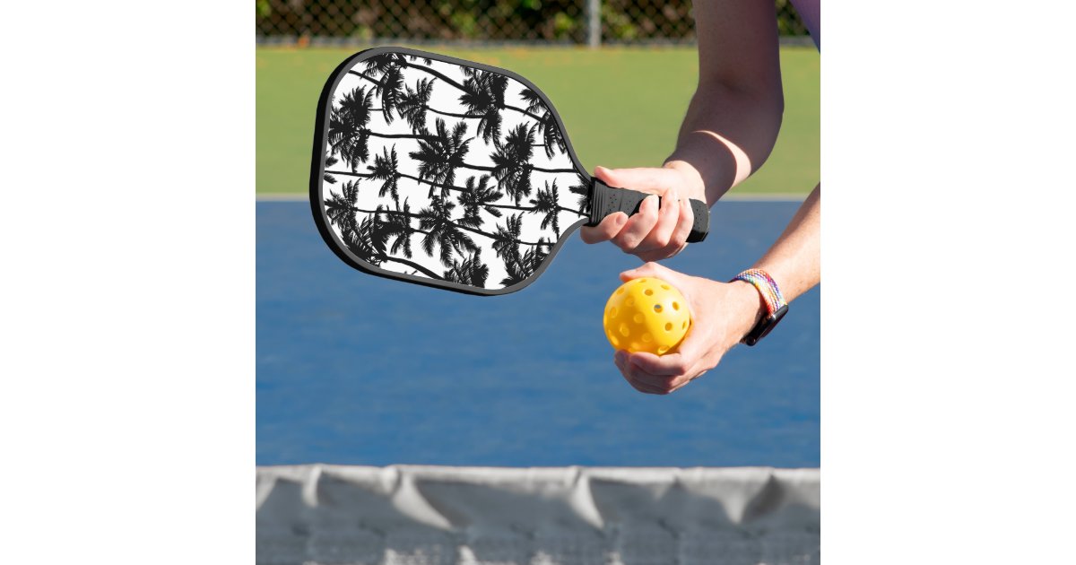 Palm Tree Shadow Pattern Pickleball Paddle | Zazzle