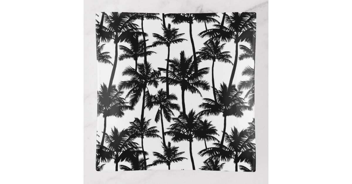 Palm Tree Shadow Pattern Trinket Tray | Zazzle