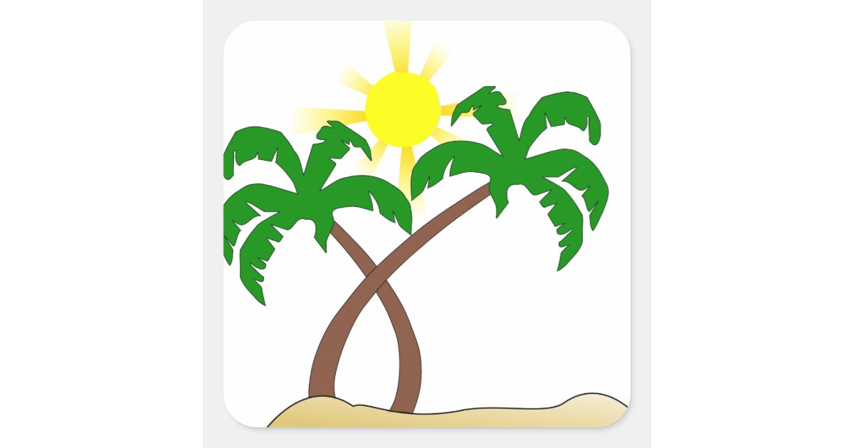 Palm Tree Square Stickers | Zazzle