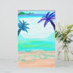 Palm Tree Stationary Paper | Zazzle