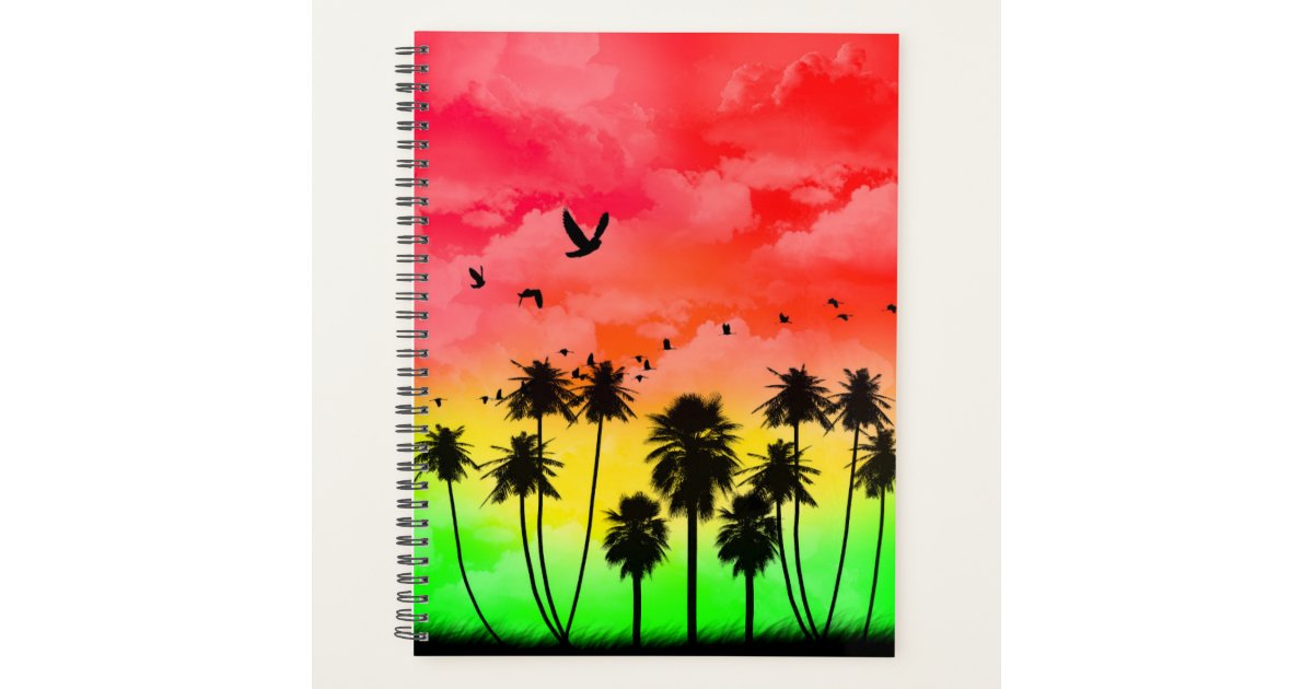 Palm Tree Sunset Design - Planner | Zazzle