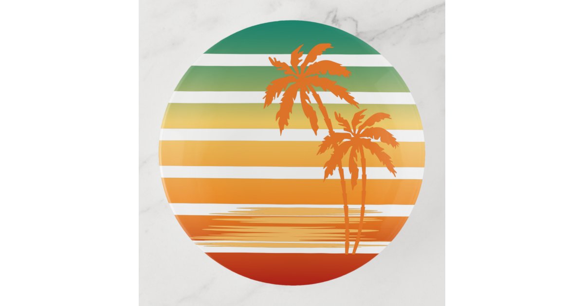Palm Tree Sunset Trinket Tray | Zazzle