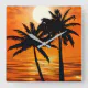 Palm Tree Sunset Tropical Wall Clocks | Zazzle