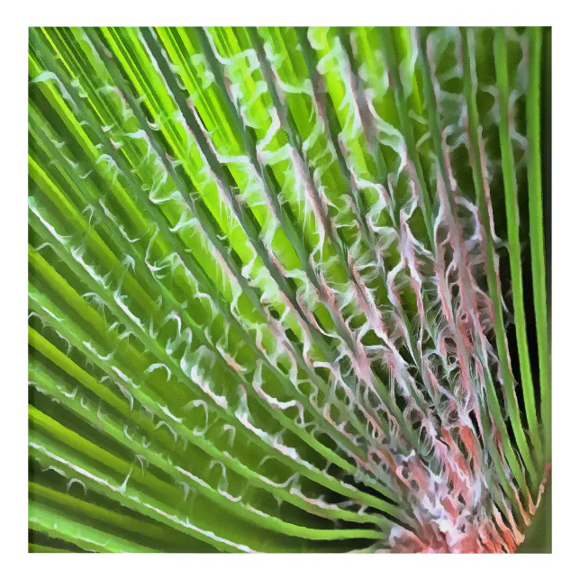 Palm Tree Tropical Leaf Artistic Painting Acrylic Print | Zazzle