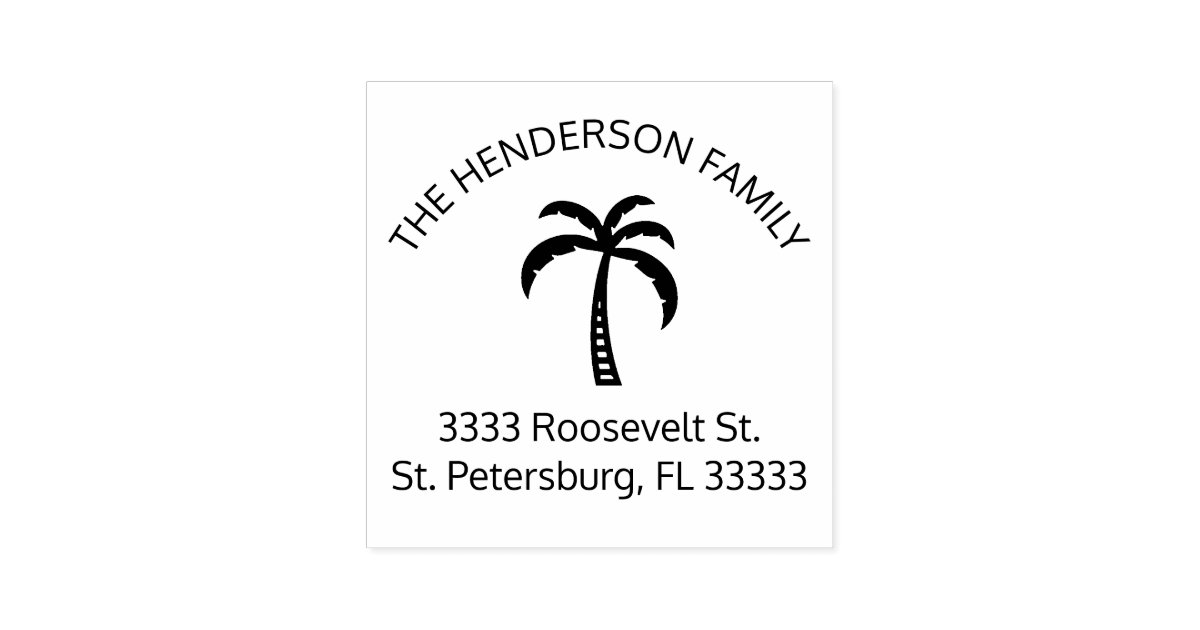 Palm Tree Tropical Personalized Self-inking Stamp | Zazzle