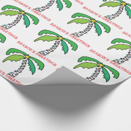 Palm Tree Tropical Season's Greetings Wrapping Paper | Zazzle