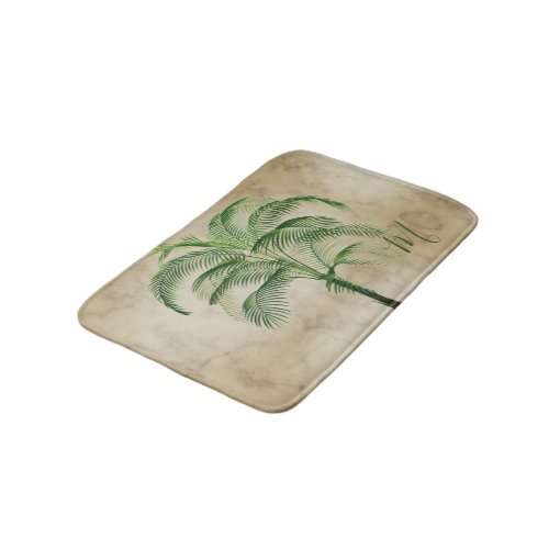 Palm Tree Tropical Vintage Elegant Bath Mat | Zazzle